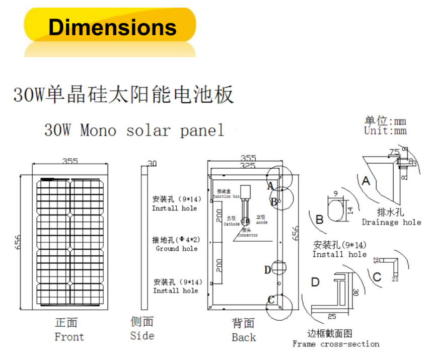 پنل خورشیدی 30 وات مونوکریستال برند OSDA-isola - آرتا سولار پارس